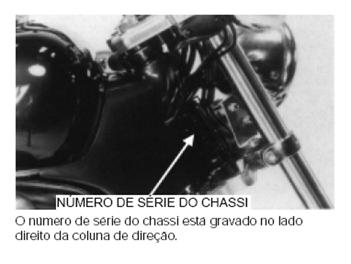 Shadow VT600C: Identificações de numeração - Motos Custom